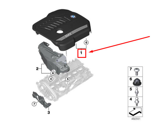 NEW BMW 3 G20, G28 ENGINE BEAUTY COVER 8676205 11148676205 ORIGINAL NO ...