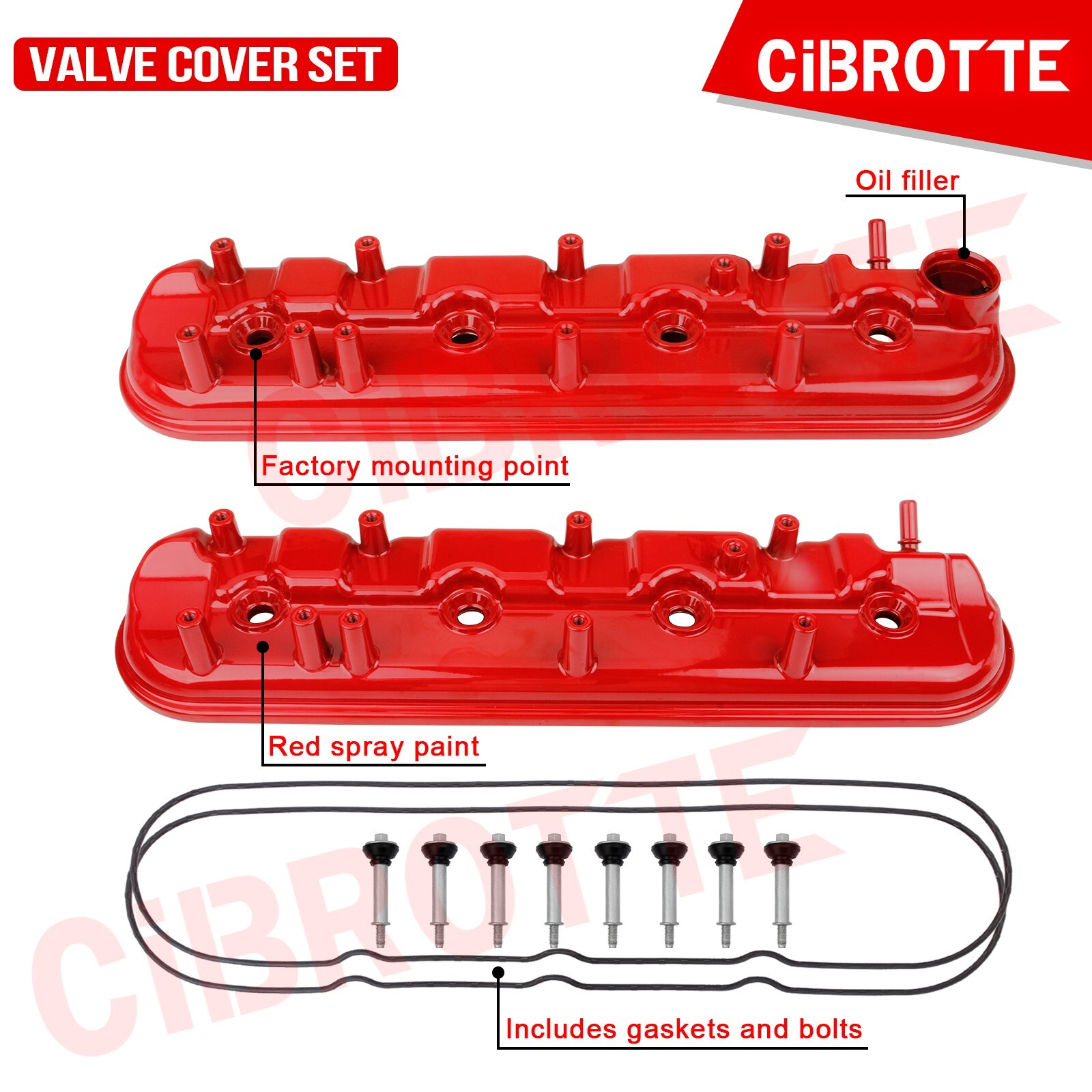 LH & RH Valve Cover Set w/ Gasket for 2009-2015 Cadillac CTS V 6.2L V8 ...