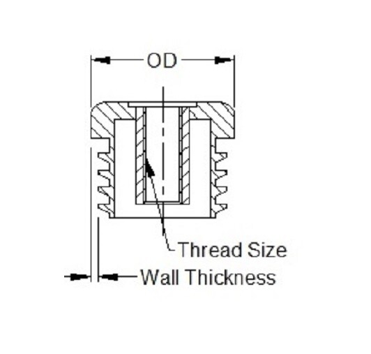 10 Pack Rectangular Threaded Tube Inserts 40mm x 20mm M8, Tube Inserts ...