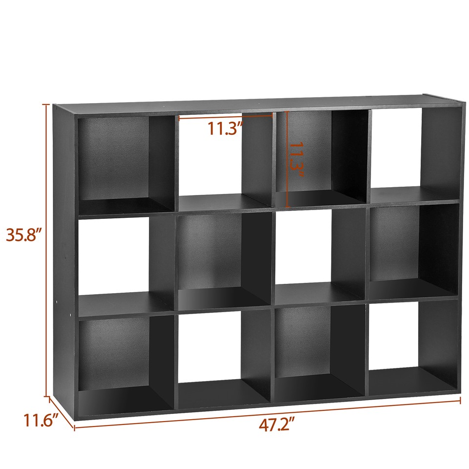 Cube Storage 12-Cube Bookshelf Closet Organizer Storage Shelves Shelf ...