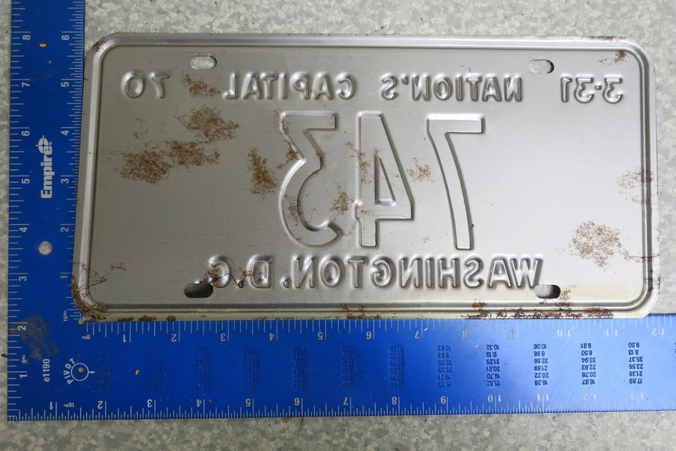 Washington DC District of Columbia License Plate Tag #743 Low 3 Three ...