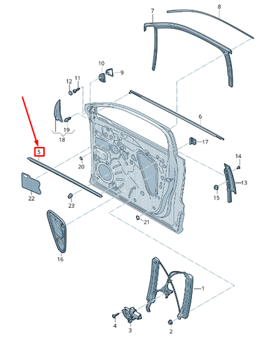 SKODA KAROQ NU Front Left Inner Window Aperture Seal 575837471A NEW ...