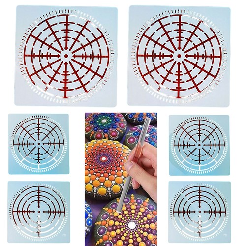 12pcs/set Crafts Stencils Auxiliary Line Drawing Tools Wall Painting ...