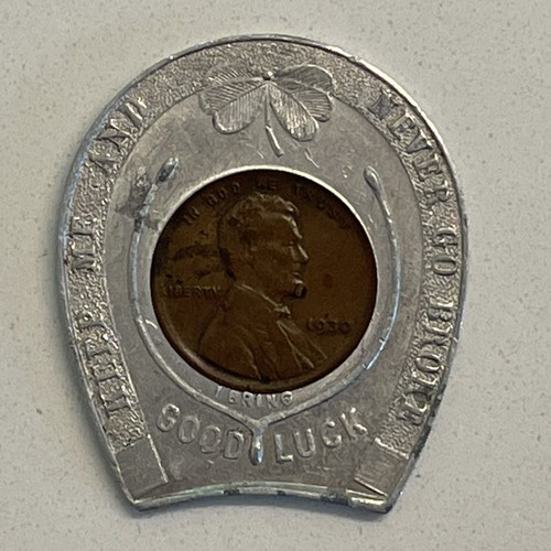 1930 Wheat Penny Encased Cent Good Luck Charm. | eBay