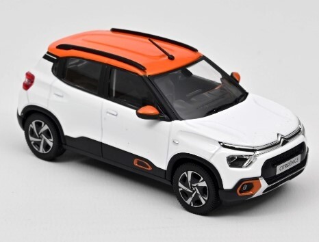 NOREV, CITROËN C3 2021 Blanc avec toit orange, échelle 1/43 ...