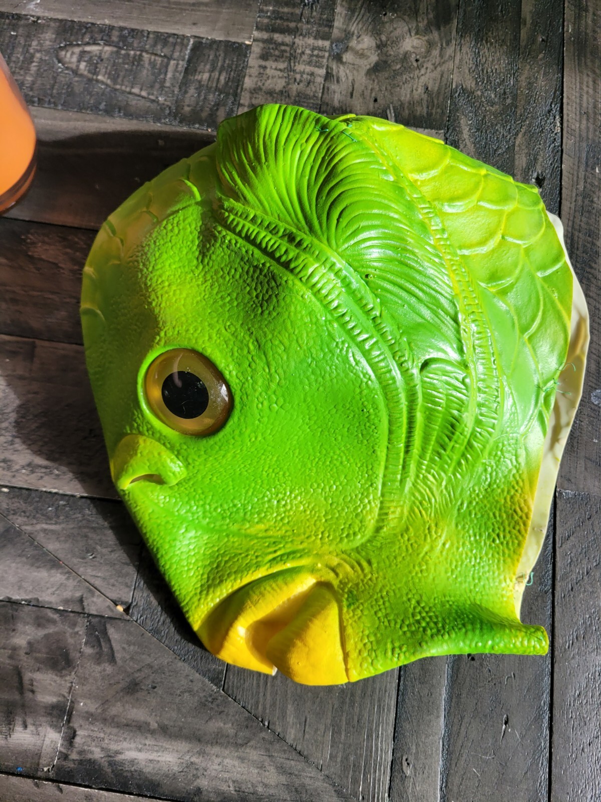 Green Fish Swamp Man Full Head Mask Halloween Costume - Gem