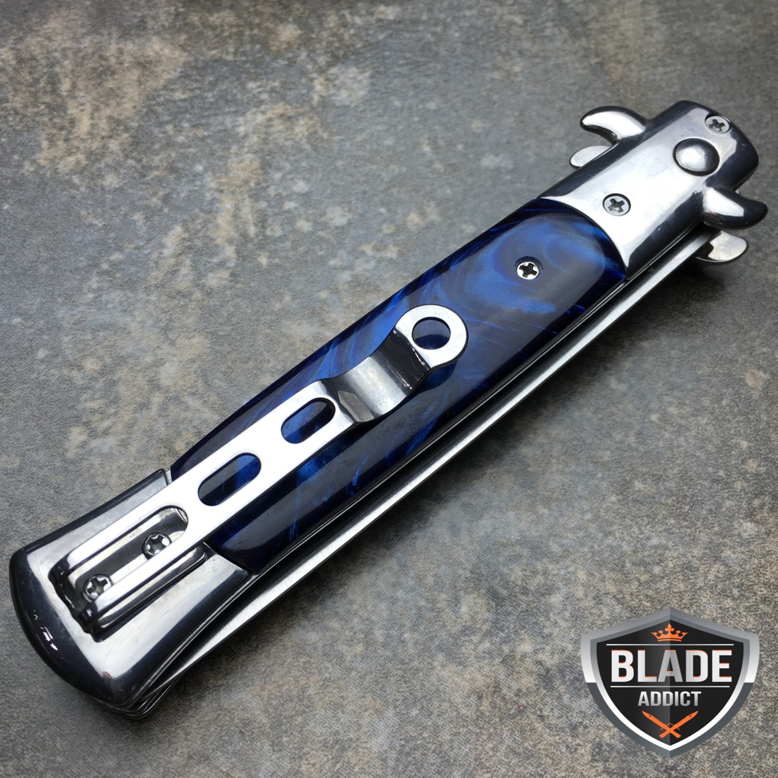 Automatic Push Button Folding Comb Switchblade Knife Looking Brush ...