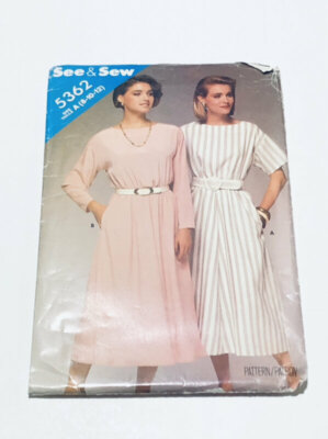 Vintage Butterick 5362 Sewing Pattern Misses Dress Uncut Sz 8-12 | eBay