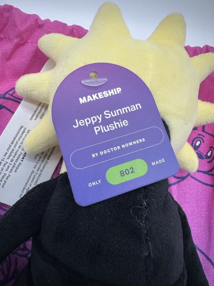 Jeppy Sunman Plush Youtuber Doctor Nowhere Fresh Horror Makeship Only 802 RARE! | eBay
