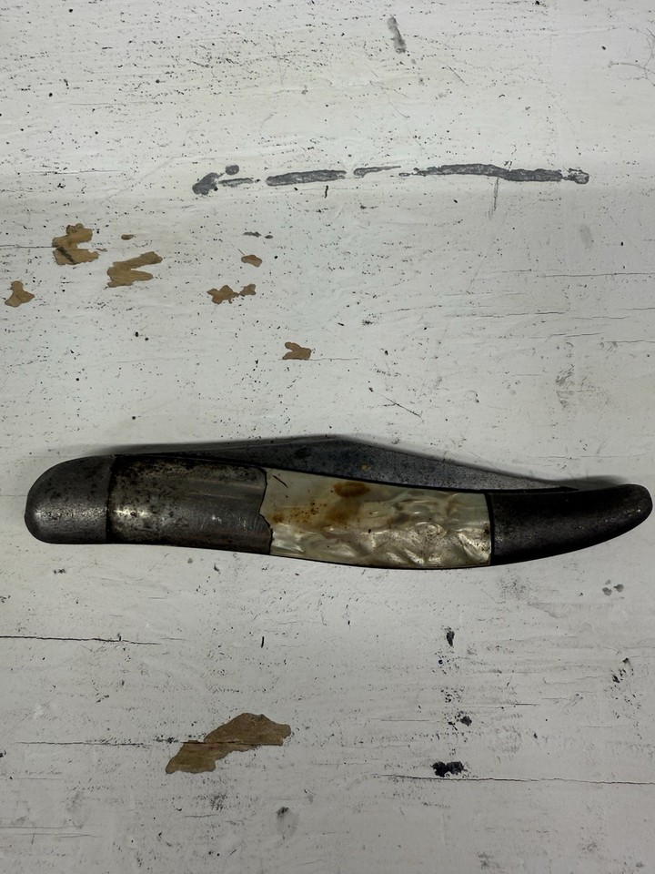 Hammer Brand Vintage Pocketknife Pearl Plastic Handle Carbon Steel ...