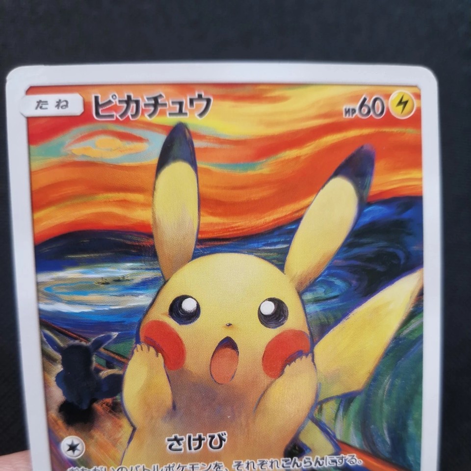 Pokémon Pikachu Munch Scream Art Card Holographic Full Art Promo ...