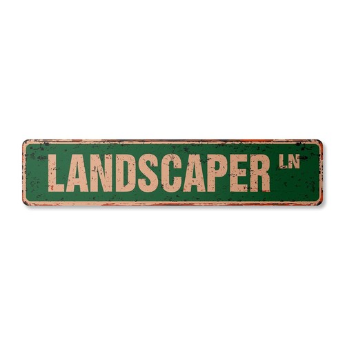 Landscaper Vintage Plastic Street Sign Landscape Designer Gardener ...
