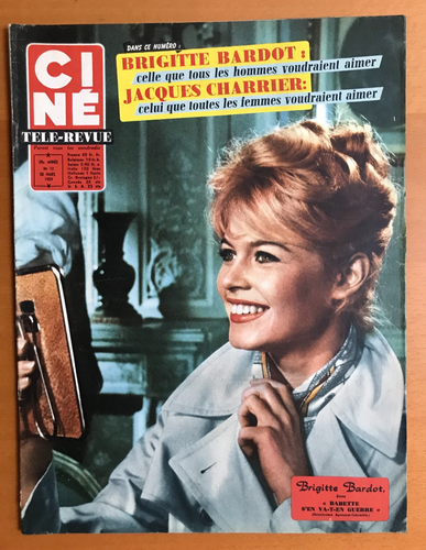 CINE REVUE 12/1959- BRIGITTE BARDOT- JACQUES CHARRIER- ALAIN DELON ...