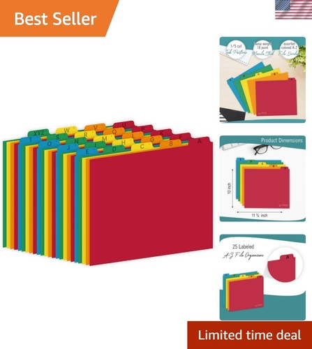 Heavyweight Manila File Dividers with Tabs - 25 A-Z Organizers for Home ...