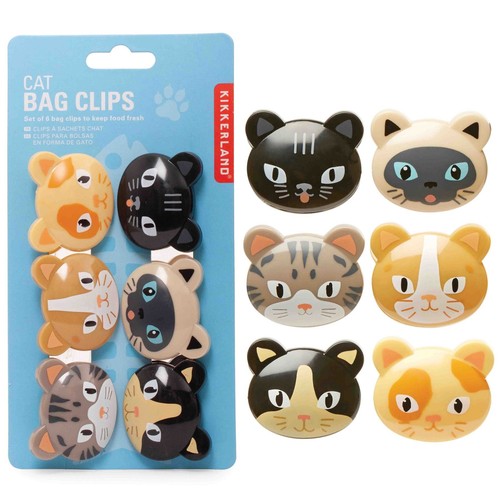 Kikkerland Cat Bag Clips - Kitty Bag Food Clips - Set of 6 | eBay