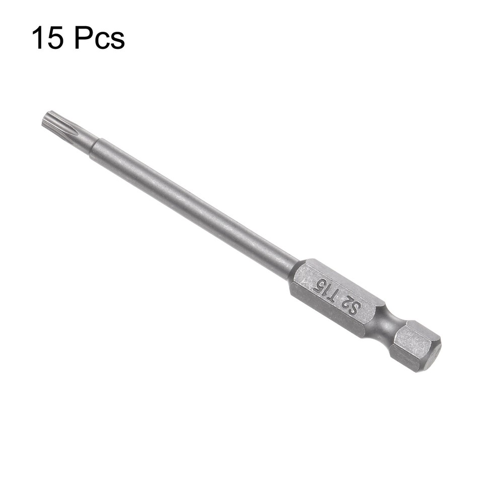 15Pcs T15 Torx Head Screwdriver Bit S2 Steel Screw Drive Bit 3" Long ...