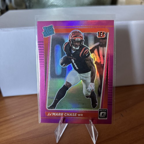 JaMarr Chase 2021 Panini Donruss Optic Pink Prizm Rated Rookie RC #207 ...