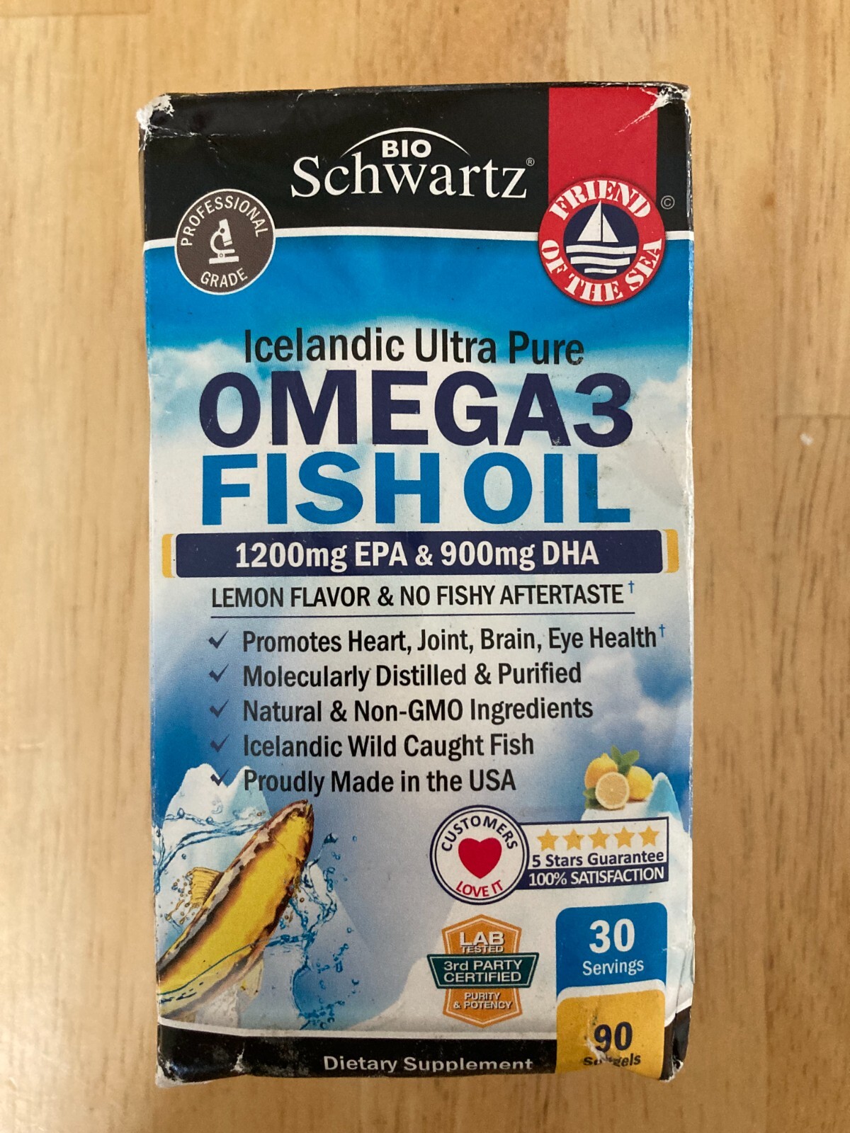 Bio Schwartz Omega 3 Fish Oil, Lemon Flavor , 90 Softgels 737212751177 ...