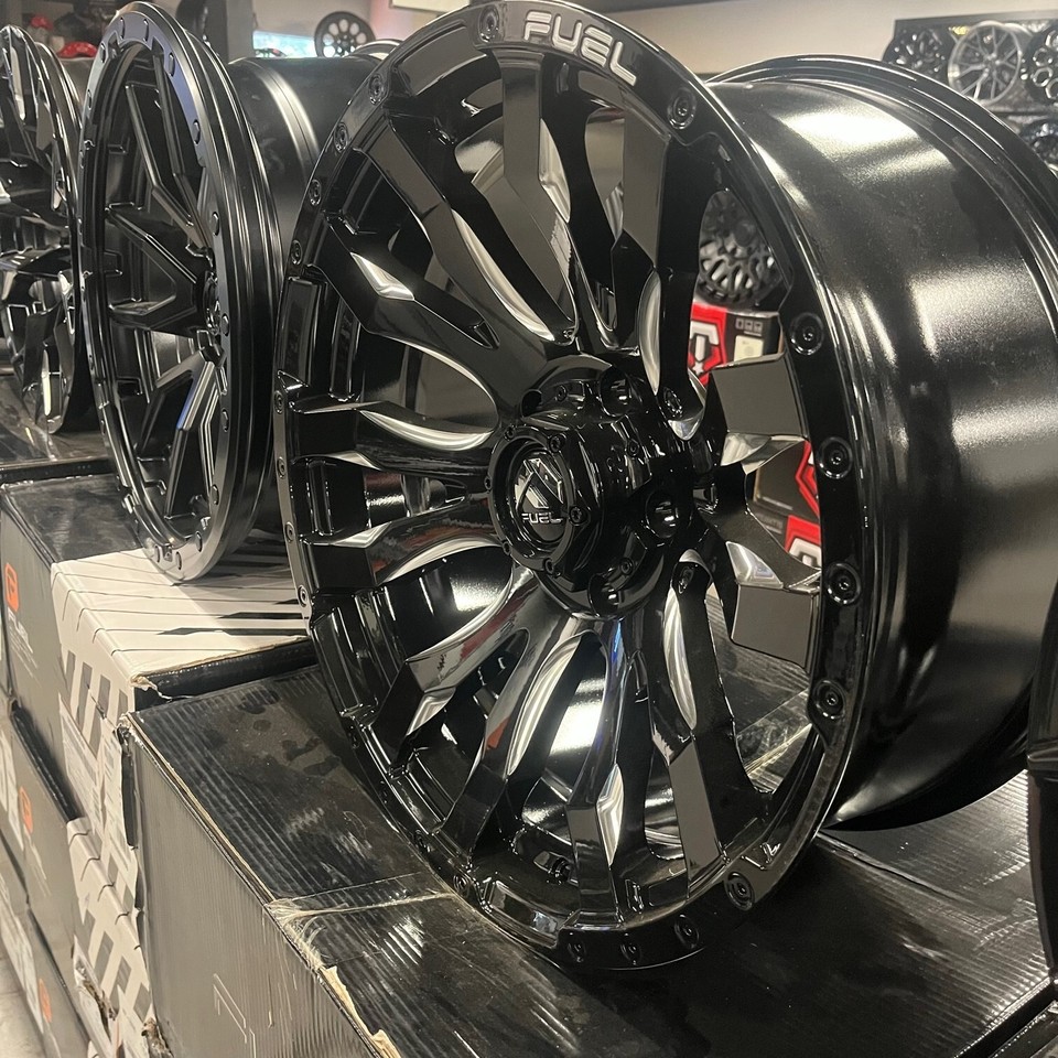 4 Fuel D673 Blitz 20" Gloss Black Milled Wheel Rims 20x9 8x6.5 Ram 2500 ...