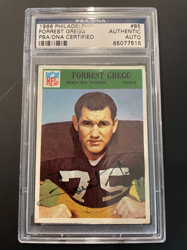 Forrest Gregg signed 1966 Philadelphia Card HOF Green Bay Packers PSA ...