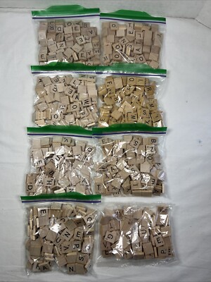 800 Wood Wooden Square Scrabble Tiles Letters For Scrapbooking Crafts ...