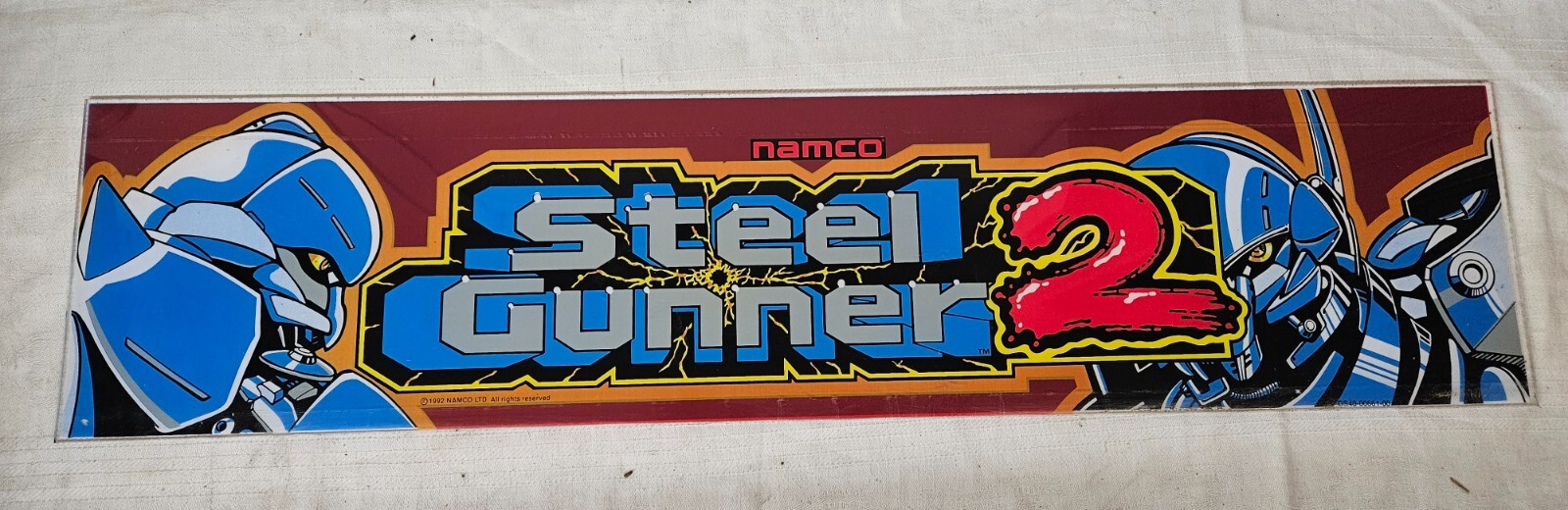 NAMCO Steel Gunner 2 Arcade Game Plexi MARQUEE 6.25" x 27" | eBay