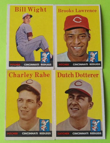 8-Card Lot of 1958 Topps Cincinnati Redlegs Baseball-Smoky Burgess ...