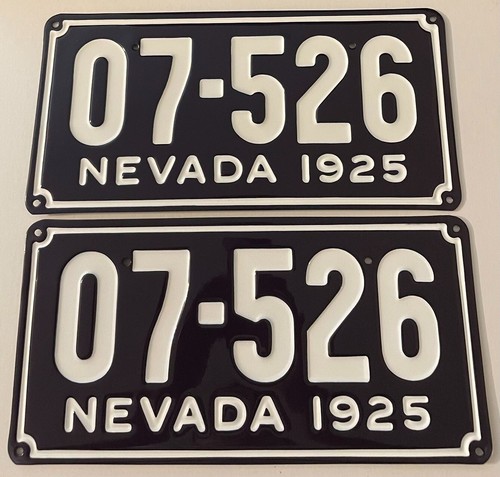 Vintage 1925 Nevada License Plate Pair 07-526 Model T Ford | eBay