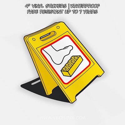 Caution Sign Lego on the Floor | Funny Vinyl Sticker JDM Window Sticker ...