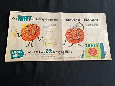 #01 TUFFY Scrub Pad Sunday Comics Advertisement 1959 | eBay