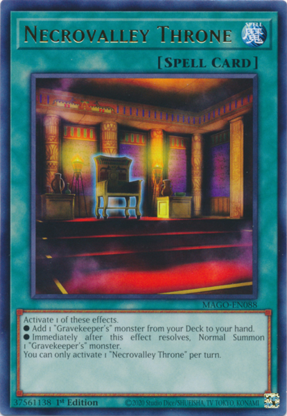 Necrovalley Throne 1st Edition Gold Rare (GUR) - Mint - MAGO-EN088 - Yu ...