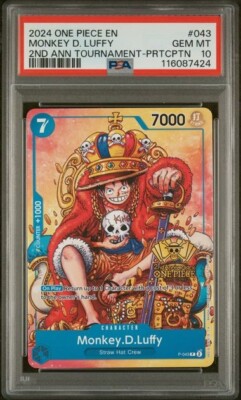 One Piece Card Game - Monkey.D.Luffy (2nd Anniversary Promo) P-043 - PSA 10 | eBay