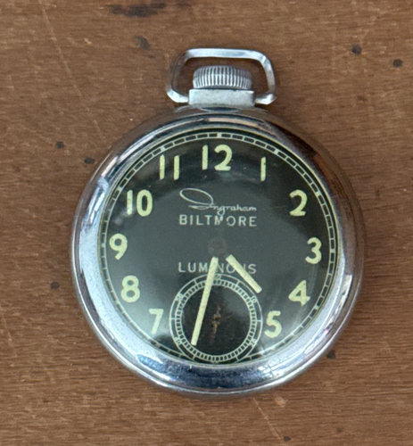 Vintage Ingraham Biltmore Luminous Pocket Watch | eBay