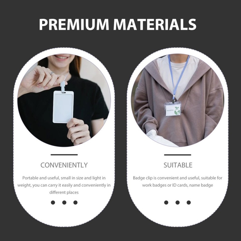 20 pcs Work Badge Clip Name Tag Clips Plastic Name Badge Clips with ...