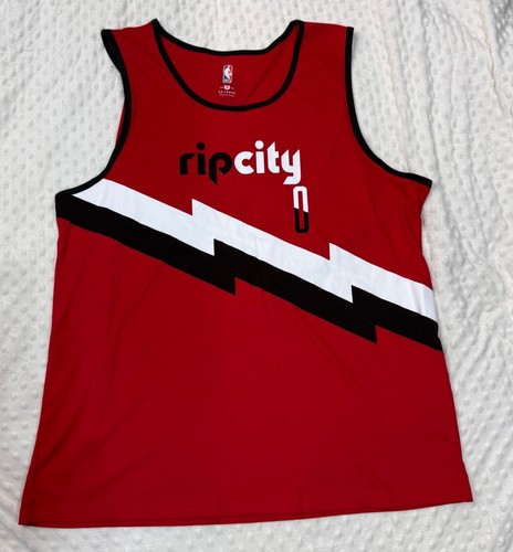 NBA Portland Blazers Damian Lillard #0 Jersey Red/BlackTank Top Men's ...