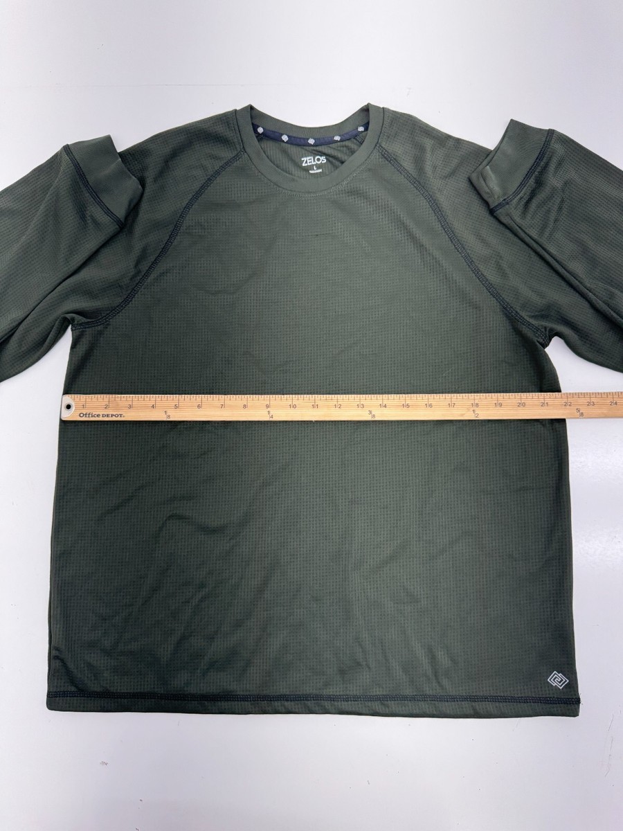 Zelos Green Long Sleeve Athletic Workout Shirt Mens Size Zelos Green Long Sleeve Athletic Workout Shirt Mens Size