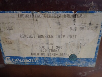 New Challenger SJK-3-T-300 300 amp Trip unit for SJK HSJK 3 pole ...