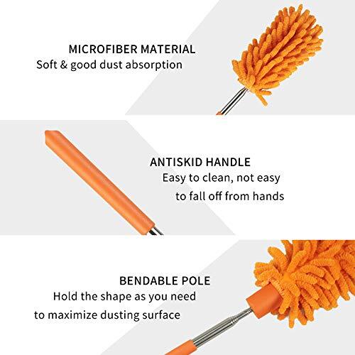 3 Pack Extendable Microfiber Duster Washable Mini Dusters for Car ...