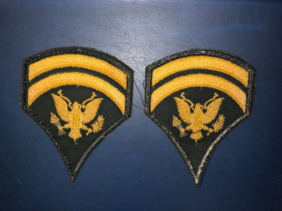 2 Vietnam War Era US Army SPECIALIST 6th Class Rank SPEC6 Mint Flat ...