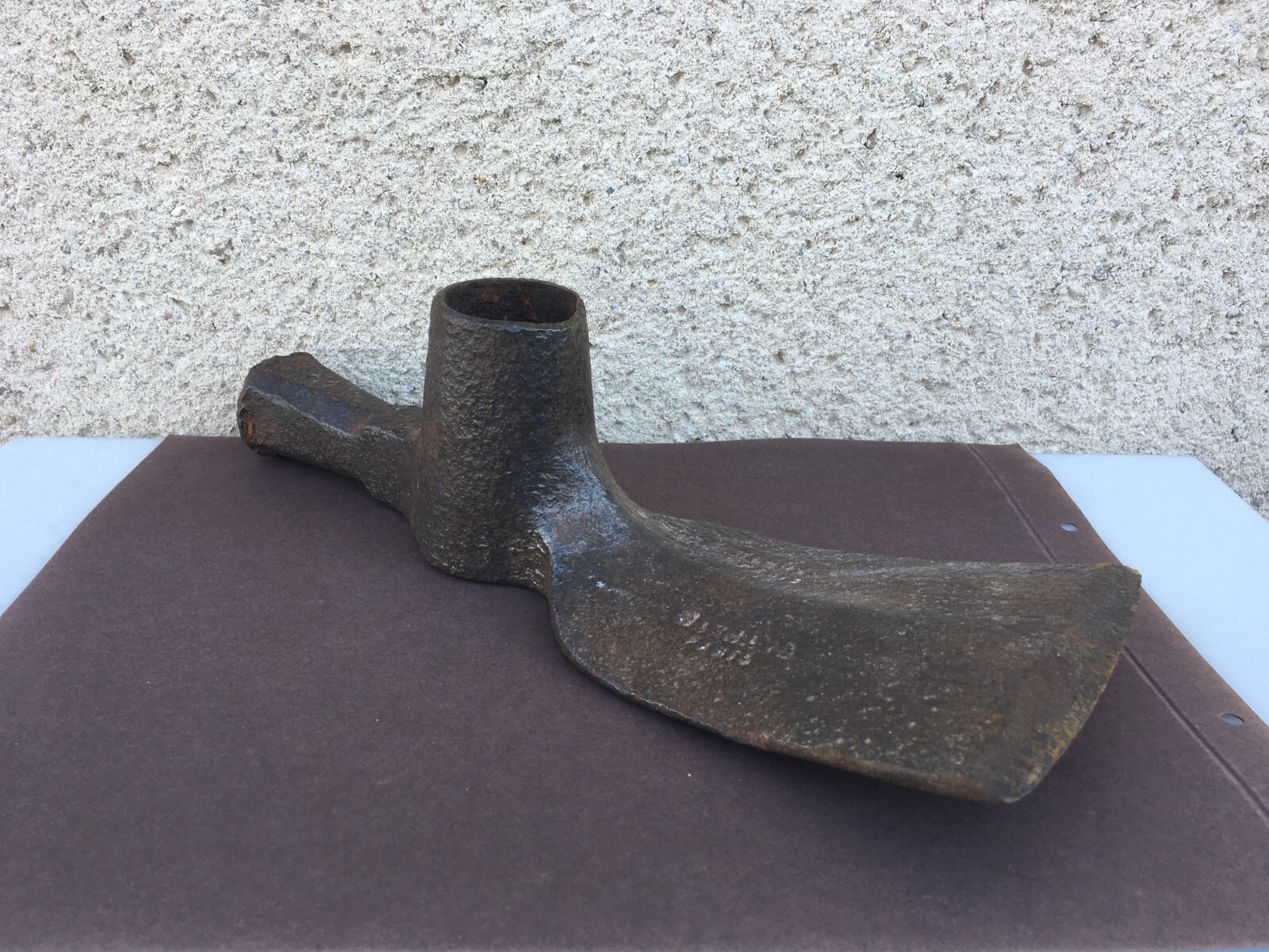 Ancienne pioche à talon / Fer forgé / Coupe racine / Jardinage / Outils ...