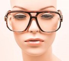 Vintage OVERSIZED Aviator Big Square Retro Nerd Large Geek Eyeglasses ...