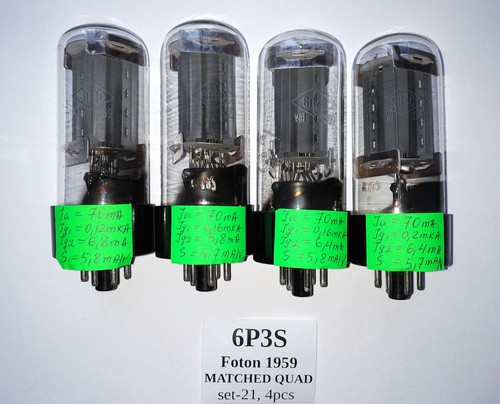 4x 6P3S = 6L6 6L6GT 6L6GC 5881 Tetrode Tube FOTON Soviet MATCHED QUAD ...