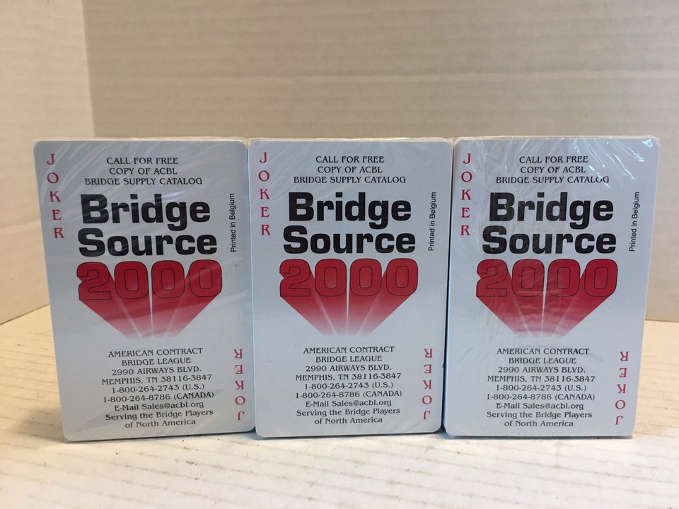 3 Sealed American Contract Bridge League Playing Cards, 3 Differnt ...