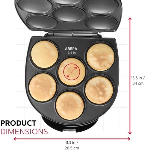 Holstein Housewares 12 Inch Black Arepa Maker Multi Food Griddle 6 ...