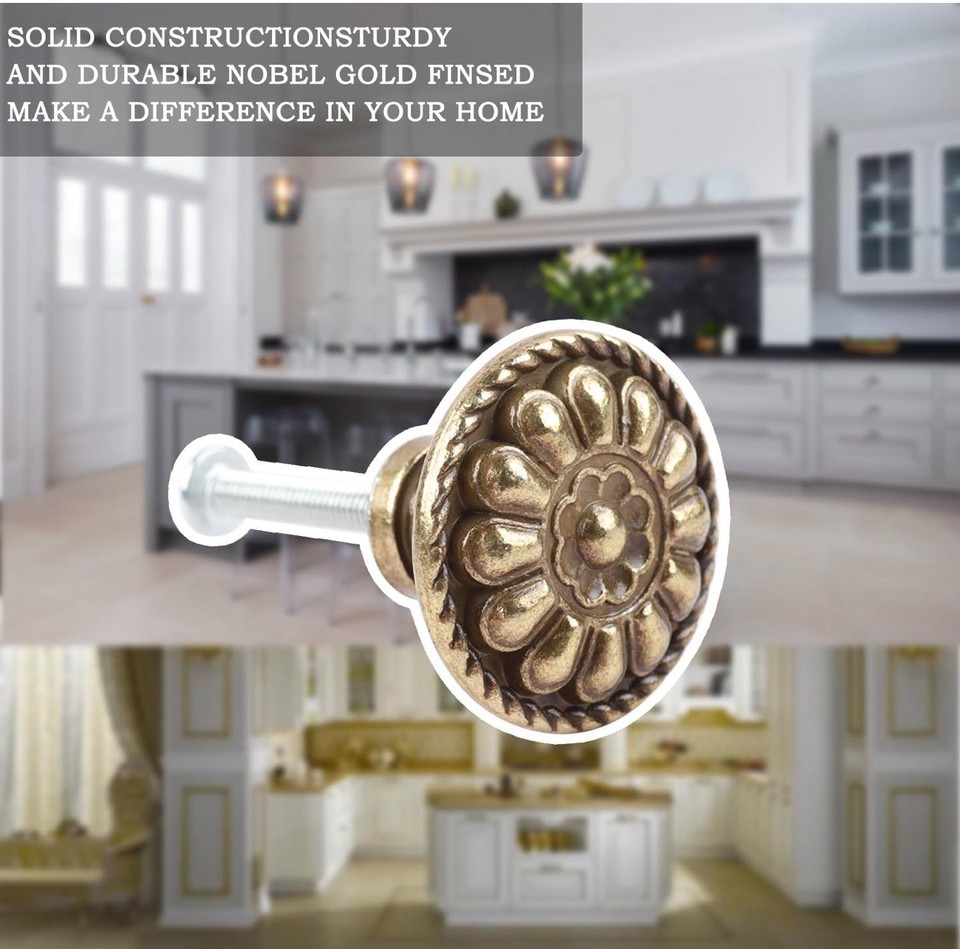 Pack of 26 Flower Petal Pattern Drawer Pulls Antique Brass | eBay