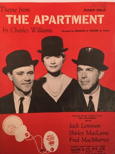 THE APARTMENT (Film) "Theme From The Apartment" VINTAGE MOVIE SHEET ...