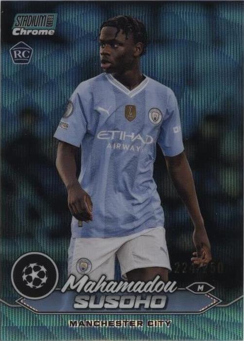 2023-24 Topps Stadium Club Chrome Ucl - Mahamadou Susoho #76 Aqua Wave ...