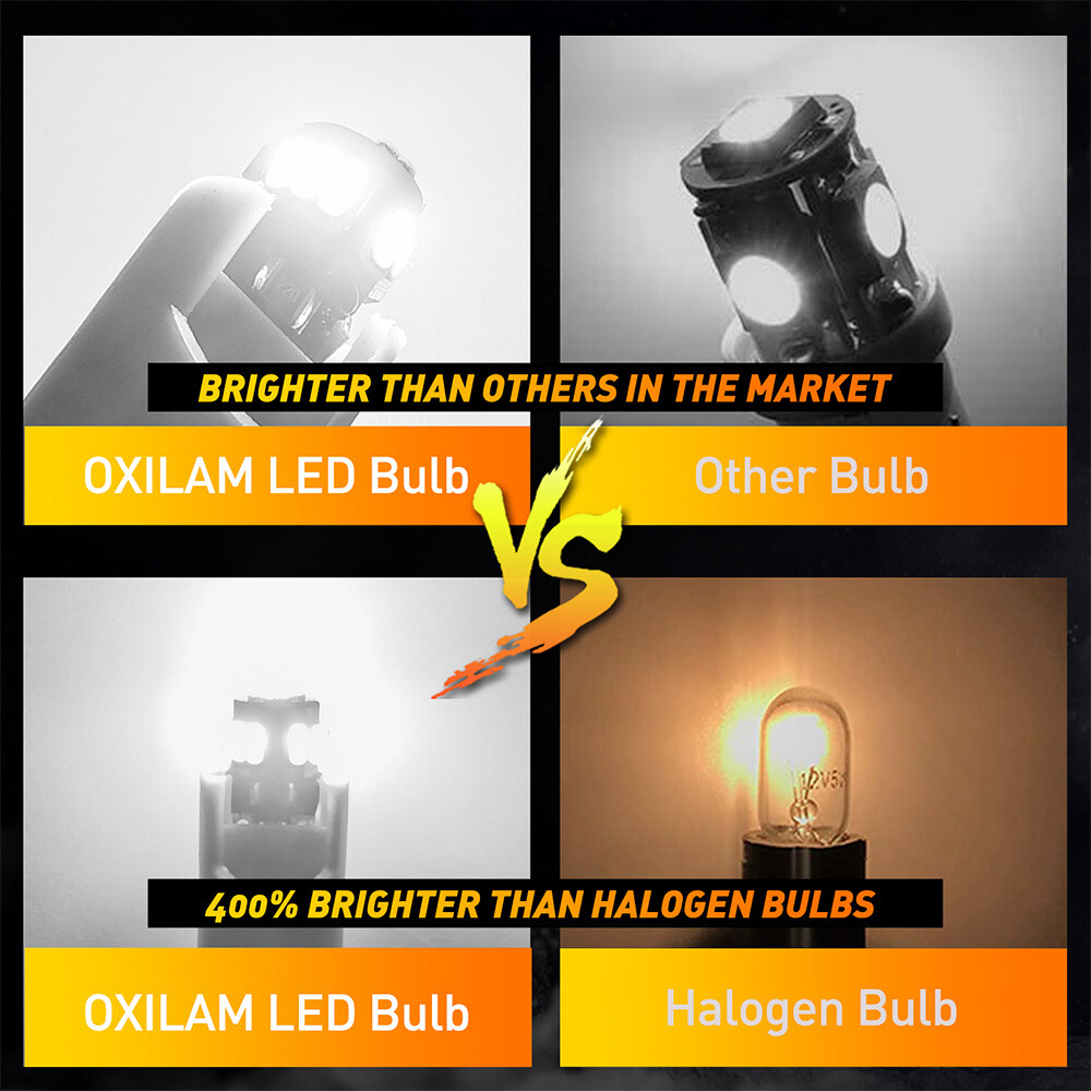 Canbus White T10 Car Interior Light Parker Bulb Wedge Globe 6500K 12V ...