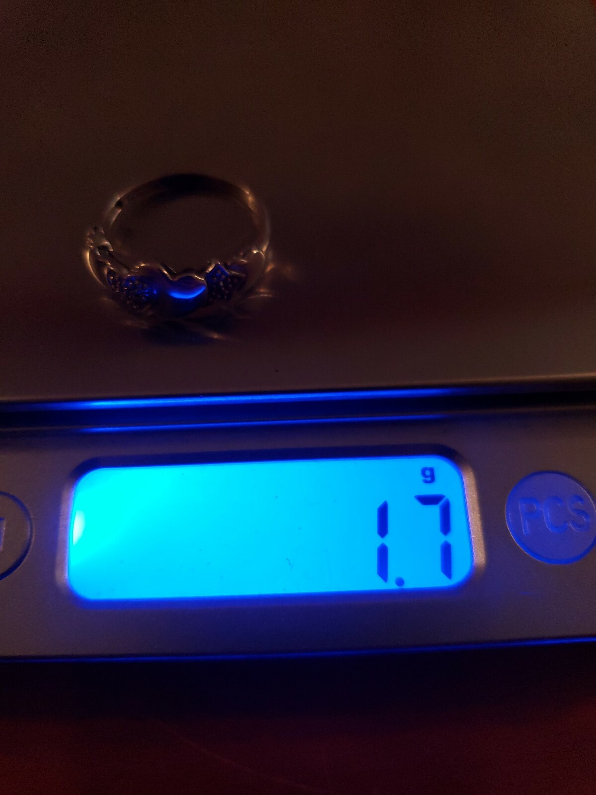 VINTAGE PGDA SIGNED STERLING SILVER NATURAL DIAMONDS HEART STAR RING SZ ...