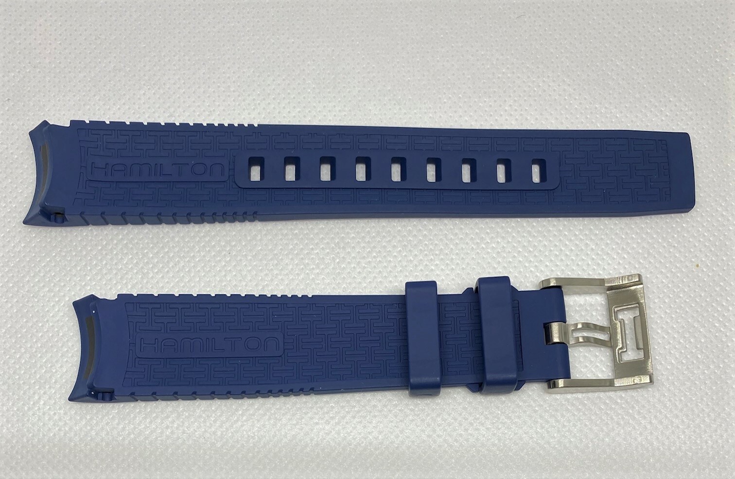 Original Hamilton Frogman H777050 / H776050 20mm Blue Rubber Watch Band ...